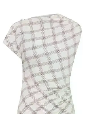 Anna Quan Charlie Checked Midi Dress - Neutrals
