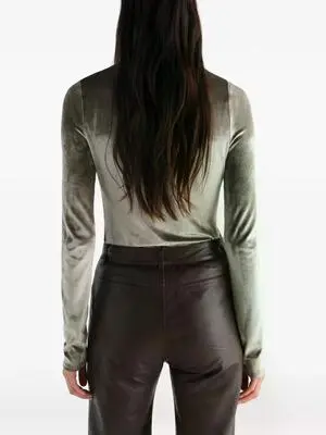 LEMAIRE Fitted Velvet Jersey Stand Collar Top