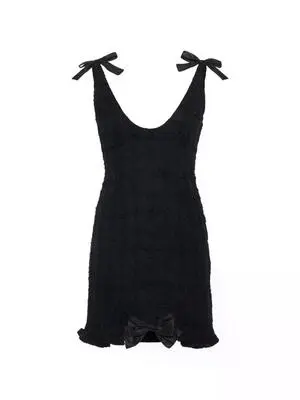 Alessandra Rich Bow-detail Bouclé-knit Mini Dress