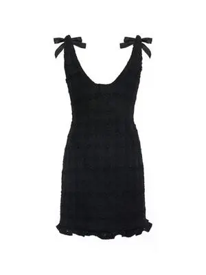 Alessandra Rich Bow-detail Bouclé-knit Mini Dress