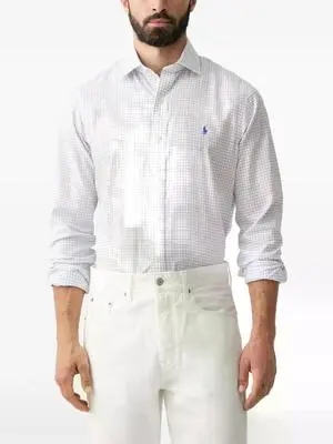 Polo Ralph Lauren Check-print Logo-embroidered Shirt - White