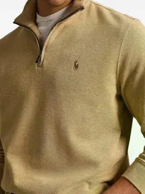 Polo Ralph Lauren Quarter-zip Sweater With Embroidered Logo - Neutrals