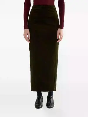 JIL SANDER High-waist Velvet Maxi Skirt