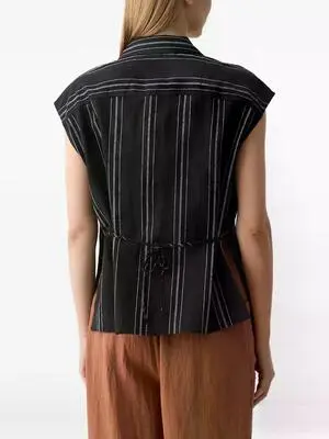 BENETTON Striped Tie-fastening Top