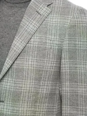 Corneliani Checked-pattern Single-breasted Blazer - Grey