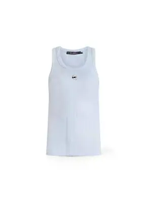 Karl Lagerfeld Ikon Ribbed Tank Top - Blue