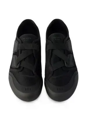 Prada Speedrock Leather And Mesh Fabric Sneakers - Black