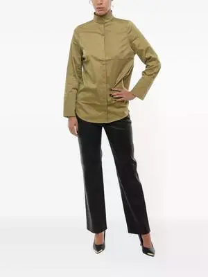 NOTES DU NORD Hidden-placket Side-slit Cotton Shirt