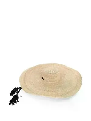 MONTEGALLO Rossella Fringed-strap Sun Hat - Neutrals