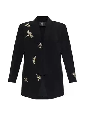 Balmain Crystal-embellished Shawl-lapel Blazer - Black