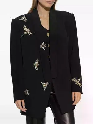 Balmain Crystal-embellished Shawl-lapel Blazer