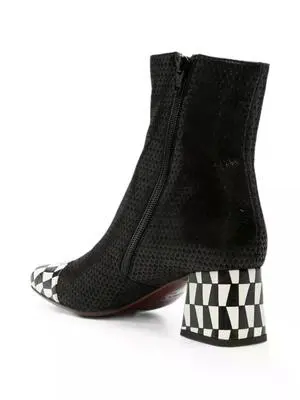 Chie Mihara Volkiara Snake-effect Checkerboard Ankle Boots