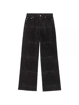 Maje Rhinestone-embellished Wide-leg Jeans - Black