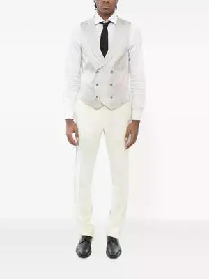 Corneliani Jacquard-fabric Double-breasted Waistcoat - Grey