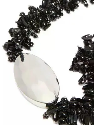 Liviana Conti Minerva Beaded Oval Plaque Necklace