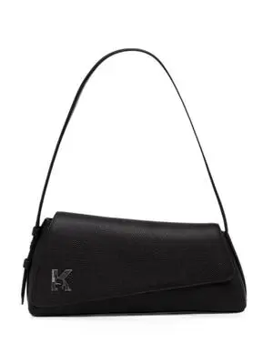 Karl Lagerfeld Jeans Logo-plaque Pebbled Shoulder Bag - Black