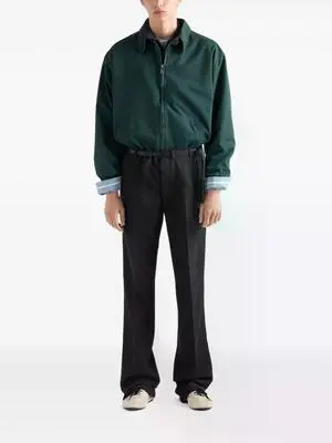 Prada Long-sleeved Cotton Polo Shirt - Blue