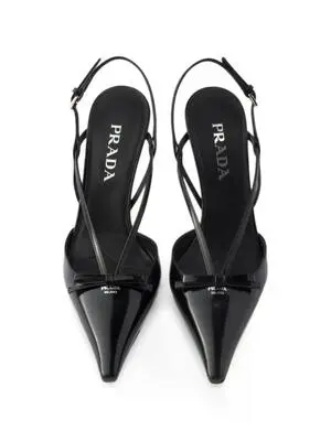 Prada Brushed-leather Slingback Pumps