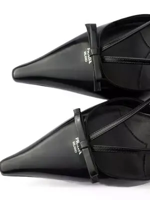 Prada Brushed-leather Slingback Pumps