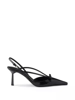 Prada Brushed-leather Slingback Pumps - Black