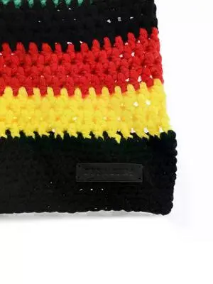 Dsquared2 Crochet-knit Striped Beanie Hat
