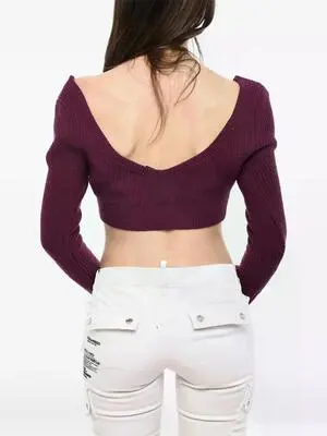 Dsquared2 V-neck Cropped Knit Top