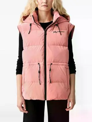 Karl Lagerfeld Padded Hooded Gilet - Pink