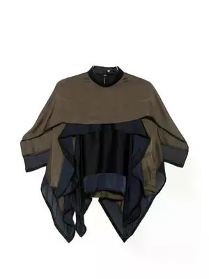 Sacai Layered Asymmetric-hem Blouse - Green