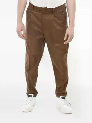 PAOLO PECORA Duomo Pleated Trousers - Brown