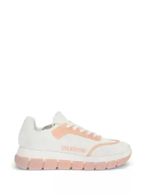 Moschino Perforated Panelled Sneakers - White