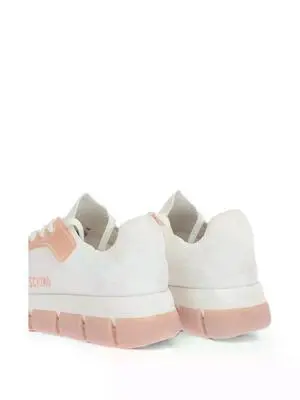 Moschino Perforated Panelled Sneakers - White
