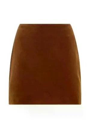BLAZÉ MILANO Coci Velvet Smiley Mini Skirt - Brown