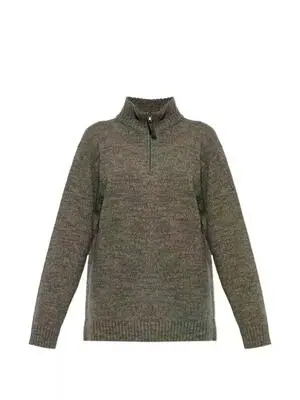 MAISON MARGIELA Quarter-zip Stand-up Collar Sweater - Grey