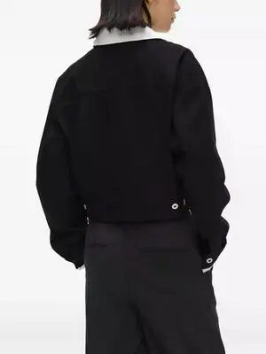 Karl Lagerfeld Logo-embroidered Cropped Denim Jacket
