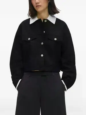 KARL LAGERFELD Karl Lagerfeld Jeans Logo-Embroidered Cropped Denim Jacket