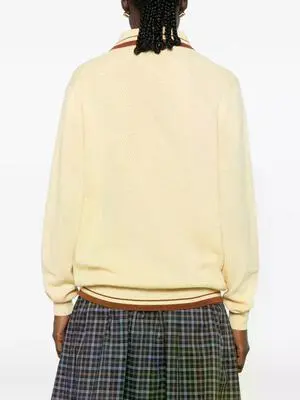 Miu Miu Logo-embroidered V-neck Sweater