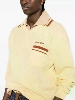 Miu Miu Logo-embroidered V-neck Sweater