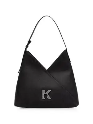 Karl Lagerfeld Logo-plaque Pebbled-texture Tote Bag - Black