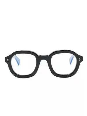 LESCA Round-frame Optical Glasses - Black