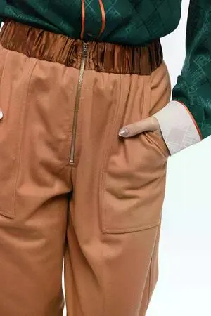 FORTE_FORTE Elastic-waistband Zip-fastening Trousers