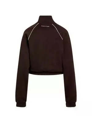 Balenciaga Piped-trim Zip-up Sweatshirt - Brown