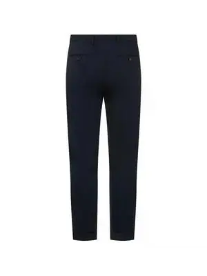 MOORER Pressed-crease Turn-up Trousers - Blue