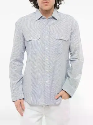 SALVATORE PICCOLO Alberto Striped Shirt - Blue