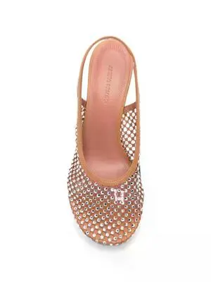 Amina Muaddi Dolly Crystal-embellished Mesh Pumps