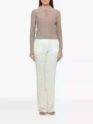 EMME Sequin-embellished Lurex-detail Polo Top