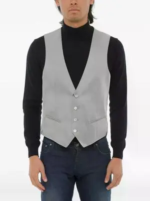 Corneliani Single-breasted Sleeveless Waistcoat - Grey
