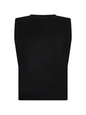 MOORER Aramak Padded-shoulder Sleeveless Vest - Black