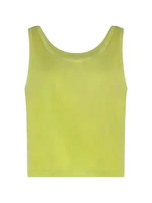 The Great. Ribbed-knit Tank Top - Yellow