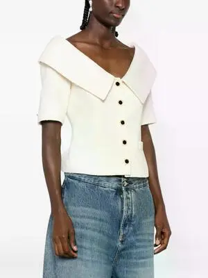 Alessandra Rich Off-shoulder Button-up Jacket