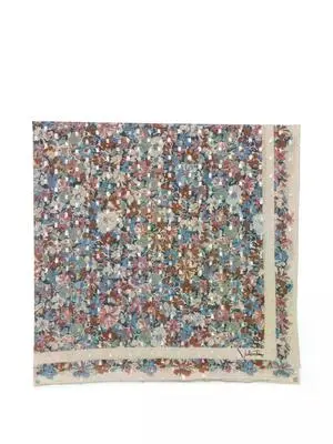 Valentino Garavani Floral-print Scarf - Blue